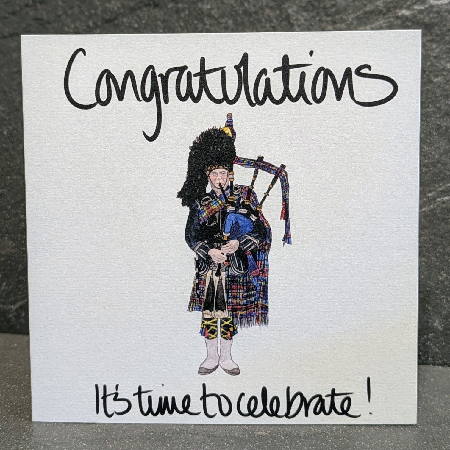 F and B Cards - Congratulations! It's time to celebrate! Scottish Piper ...